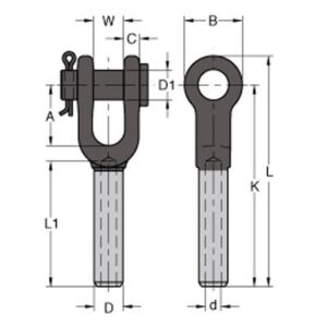 Wire Rope Fitting Forged Open Swage Socket with Round Pin - Absolute ...