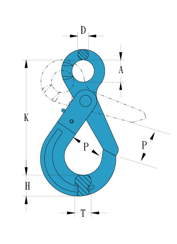 Grade 100 Eye Self Locking Hook- Absolute Lifting and Safety