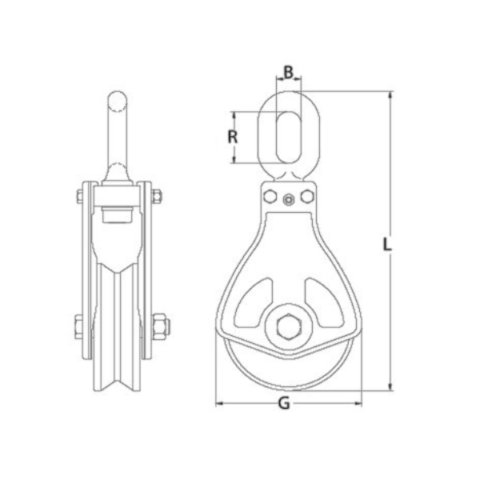 Trawl Block Swivel Eye Tapered - Absolute Lifting and Safety